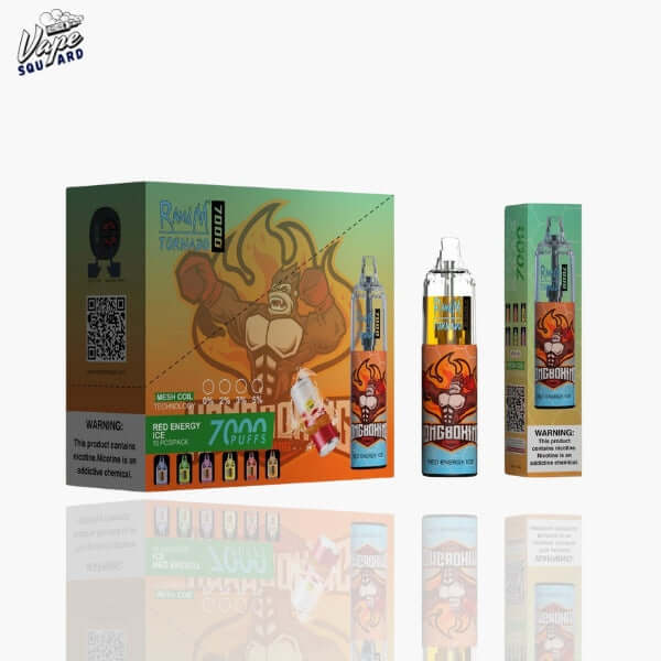 Red Energy Ice RandM Tornado 7000 Puffs Disposable Vape